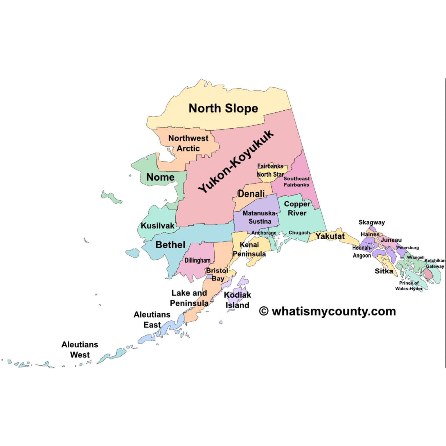 Alaska Boroughs Map & Lookup - What County am I in?