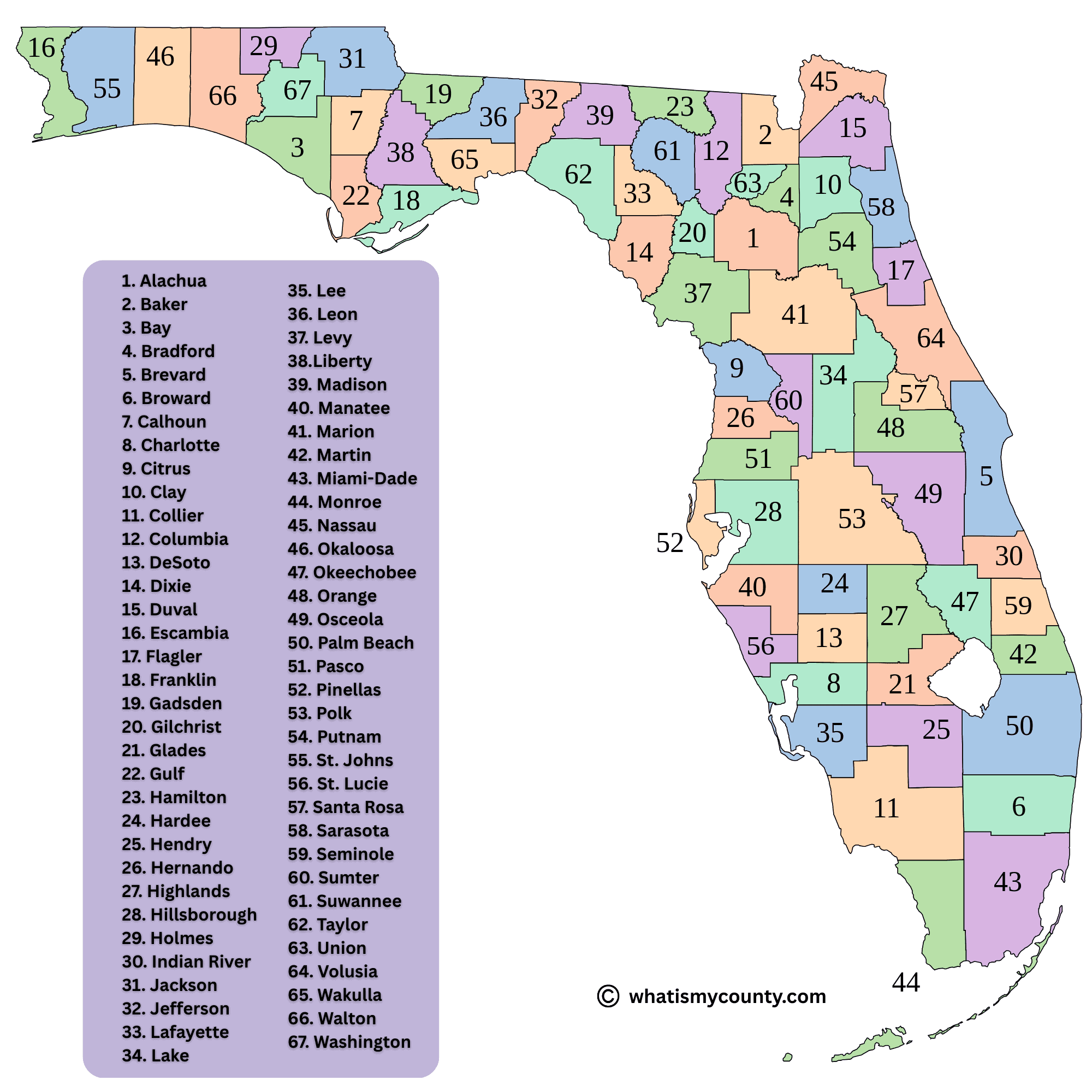Florida County Map | Interactive Map of Florida Counties & Cities